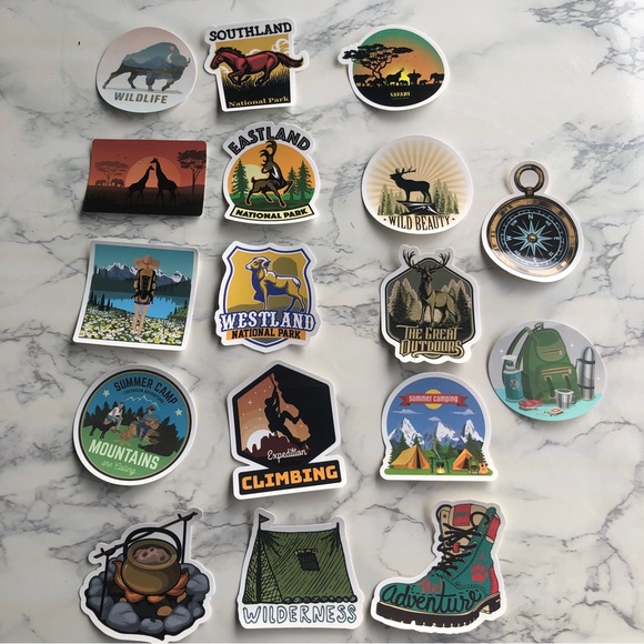 Design | Outdoor Style Stickers 17 Of Them New For Water Bottles Scrap ...